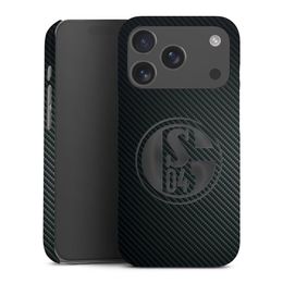 DeinDesign iPhone 17 Pro Handy Premium Case Smartphone Handyh&uuml;lle Schutzh&uuml;lle gl&auml;nzend Fc Schalke 04 Metallic Look Carbon Premium Case