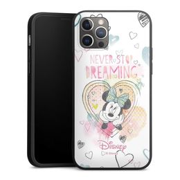 DeinDesign iPhone 12 Pro Handy Premium Silikon H&uuml;lle Handyh&uuml;lle schwarz Case Official Licensed Product Minnie Mouse Disney Silikon Premium Case