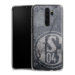 DeinDesign Xiaomi Redmi Note 8 Pro Handy Silikon H&uuml;lle Case transparent Handyh&uuml;lle Merchandise Fc Schalke 04 Concrete Silikon Case