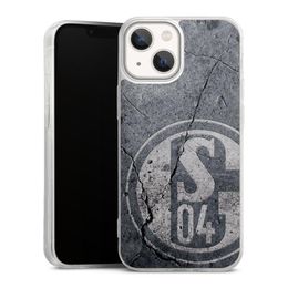 DeinDesign iPhone 13 Mini Handy Slim Case Silikon Handyh&uuml;lle transparent H&uuml;lle extra d&uuml;nn Merchandise Fc Schalke 04 Concrete Silikon Slim Case