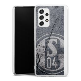 DeinDesign Galaxy A53 5G Handy Silikon H&uuml;lle Case transparent Handyh&uuml;lle Fc Schalke 04 Concrete Merchandise Silikon Case