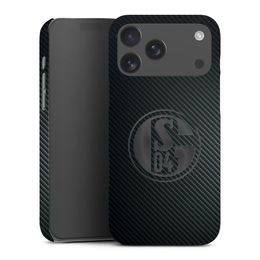 DeinDesign iPhone 17 Pro Max Handy Premium Case Smartphone Handyh&uuml;lle Schutzh&uuml;lle gl&auml;nzend Fc Schalke 04 Metallic Look Carbon Premium Case