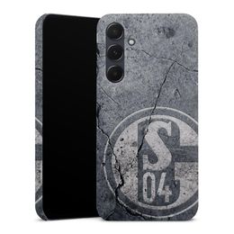 DeinDesign Galaxy A55 5G Handy Premium Case Smartphone Handyh&uuml;lle Schutzh&uuml;lle matt Merchandise Fc Schalke 04 Concrete Premium Case