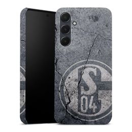 DeinDesign Galaxy A55 5G Handy Premium Case Smartphone Handyh&uuml;lle Schutzh&uuml;lle gl&auml;nzend Merchandise Fc Schalke 04 Concrete Premium Case