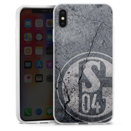 DeinDesign iPhone Xs Max Handy Silikon H&uuml;lle Case transparent Handyh&uuml;lle Merchandise Fc Schalke 04 Concrete Silikon Case