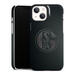 DeinDesign iPhone 13 Mini Handy Premium Case Smartphone Handyh&uuml;lle Schutzh&uuml;lle gl&auml;nzend Fc Schalke 04 Metallic Look Carbon Premium Case