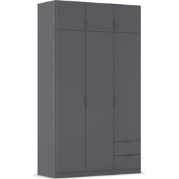 Kleiderschrank Rauch "Dreht&uuml;renschrank Schrank Garderobe Ankleide Schlafzimmer LAGOA", graumetallic, B:136cm H:235cm T:54cm, Holzwerkstoff, Schr&auml;nke, Kleiderschrank, mit ger&auml;umigen Schubladen, optional mit Aufsatz MADE IN GERMANY