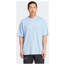 T-Shirt Adidas PERFORMANCE "GFX TEE GLOB Q3", Herren, Gr. XXL, blau (glow blau), Obermaterial: 65% Polyester, 35% Baumwolle, Shirts T-Shirt, sportlicher Stil, kurze &Auml;rmel, mit CLIMACOOL Technologie