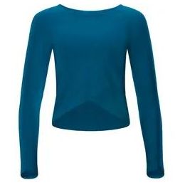 Langarmshirt WINSHAPE "Cropped Functional Light and Soft", Damen, Gr. S, teal gr&uuml;n, 85% Polyester, 15% Elasthan, Rundhals, Shirts Langarmshirt, Overlap-Applikation