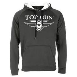 Kapuzenpullover Top Gun "Defender TG20191012", Herren, Gr. 50M, grau (dunkelgrau), Obermaterial: 60% Baumwolle, 40% Polyester / Lining: 100% Baumwolle, Rundhals, Pullover Kapuzenpullover