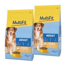 MultiFit Trockenfutter Hund Adult, mit Gefl&uuml;gel & Karotte 2x4 kg
