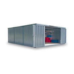 FLADAFI&reg; Materialcontainer- Kombination MC 1560 verzinkt, zerlegt mit Holzfu&szlig;boden ; S&Auml;BU (15600101)