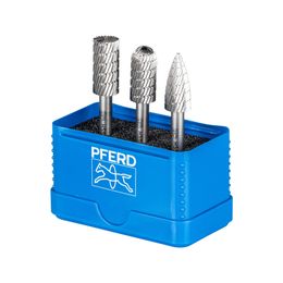 Pferd TOOLS HSS Fr&auml;sstift Set 86 3-tlg. Zahnung 3 &Oslash; 12mm Schaft-&Oslash; 6mm universal mittel fein (22900811)