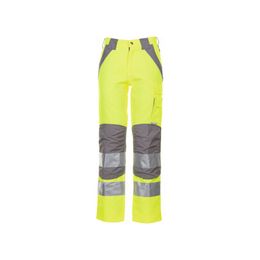 Planam Warnschutz-Bundhose Plaline, gelb / zink, Konfektionsgr&ouml;&szlig;e DE: 52 (5611 52)