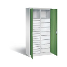 C+P Werkzeugschrank Acurado, H1950xB930xT500mm, Front Resedagr&uuml;n, Korpus Lichtgrau (8921-303) ; C + P M&ouml;belsysteme (8921-303|S10040)