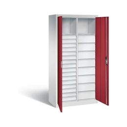 C+P Werkzeugschrank Acurado, H1950xB930xT500mm, Front Rubinrot, Korpus Lichtgrau (8921-303) ; C + P M&ouml;belsysteme (8921-303|S10064)
