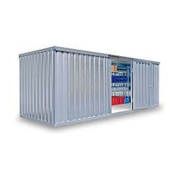 FLADAFI&reg; Materialcontainer MC 1600 Verzinkt, zerlegt mit Holzfu&szlig;boden ; S&Auml;BU (16200101)