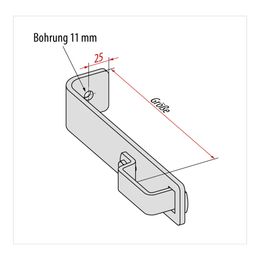 Hymer Standard-Wandhaken, Aluminium, L&auml;nge 0,21 m (0050139)