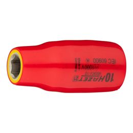 Hazet Steckschl&uuml;ssel-Einsatz Sechskant schutzisoliert 900KV-10 Vierkant hohl 12,5 mm (1/2 Zoll) Au&szlig;en-Sechskant-Tractionsprofil 10 mm)