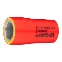 Hazet Steckschl&uuml;ssel-Einsatz Sechskant schutzisoliert 900KV-18 Vierkant hohl 12,5 mm (1/2 Zoll) Au&szlig;en-Sechskant-Tractionsprofil 18 mm)