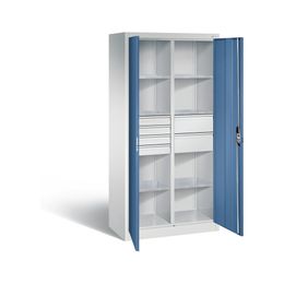 C+P Werkzeugschrank Acurado, H1950xB930xT500mm, Front Fernblau, Korpus Lichtgrau (8921-3041) ; C + P M&ouml;belsysteme (8921-3041|S10182)