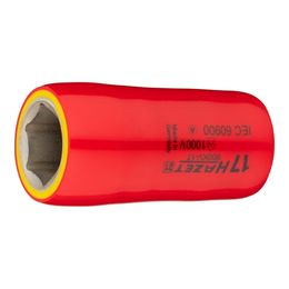 Hazet Steckschl&uuml;ssel-Einsatz Sechskant schutzisoliert 900KV-17 Vierkant hohl 12,5 mm (1/2 Zoll) Au&szlig;en-Sechskant-Tractionsprofil 17 mm)