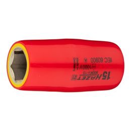 Hazet Steckschl&uuml;ssel-Einsatz Sechskant schutzisoliert 900KV-15 Vierkant hohl 12,5 mm (1/2 Zoll) Au&szlig;en-Sechskant-Tractionsprofil 15 mm)