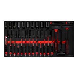KS Tools Hammer- / Mei&szlig;el- / und Kraft-Stecknuss-Satz in Schaumstoffeinlage, 40-tlg (813.0040)