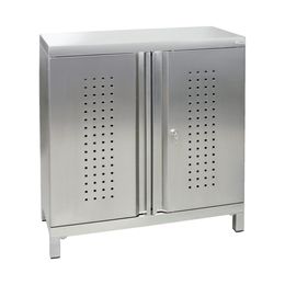 Stumpf Edelstahl-Umweltschrank Cabinox, 900x900x400mm, Sockelf&uuml;&szlig;e ; Stumpf Metall (470-031-20)