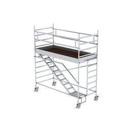MUNK Alu-Rollger&uuml;st mit Schr&auml;gaufstiegen Plattform-H&ouml;he 2,35 m L&auml;nge 3,00 m (167120)