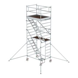 MUNK Alu-Rollger&uuml;st mit Schr&auml;gaufstiegen Plattform-H&ouml;he 4,35 m L&auml;nge 1,80 m (167200)