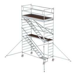 MUNK Alu-Rollger&uuml;st mit Schr&auml;gaufstiegen Plattform-H&ouml;he 4,35 m L&auml;nge 3,00 m (167220)