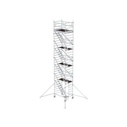 MUNK Alu-Rollger&uuml;st mit Schr&auml;gaufstiegen Plattform-H&ouml;he 8,35 m L&auml;nge 1,80 m (167400)