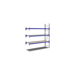 Bito Weitspannregal Set / F2 Anbaufeld 3 Ebenen H2000xT600xB1800 mm, Spanplatte enzianblau (44222)