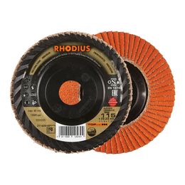 Rhodius TOPline JUMBO LONGLIFE TRIM F&auml;cherschleifscheibe 115 x 22,23 mm K80 (211409)