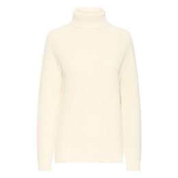 Rollkragenpullover oxmo "Rollkragenpullover OXKIMSE", Damen, Gr. M, wei&szlig; (marshmallow), Obermaterial: 70% Baumwolle CO recyc.. 30% Polyester Pol. recyc.., Pullover Rollkragenpullover