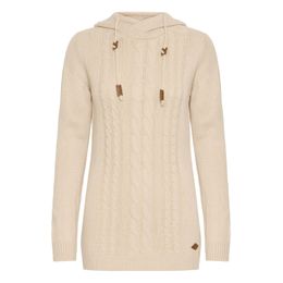 Strickjacke oxmo "Strickpullover OXCable", Damen, Gr. XS, beige (cement melange), Obermaterial: 100% Polyacryl PAN., Pullover Strickjacke