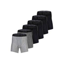 Boxershorts Under Armour "Boxershort UA PERFORMANCE TECH - SOLID 6 IN 6PK 6er Pack", Herren, Gr. XL, schwarz (schwarz, schwarz, grau), Obermaterial: 90% Polyester Pol. recyc.. 10% Elasthan EL., Unterhosen
