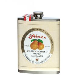 Fein-Brennerei Prinz Prinz Flachmann Williams-Birnen-Schnaps (40 % Vol. 0,2 Liter)