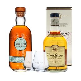 Dalwhinnie Distillery Best Whisky & Whiskey: Dalwhinnie 15 & Roe & Co + 2 Nosing-Gl&auml;ser gratis! (43 % / 45 % Vol. 1,4 Liter)