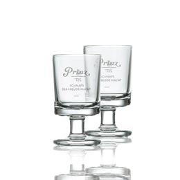 Fein-Brennerei Prinz 2 x Prinz Original Schnaps-Glas klein Stamperl mit Stiel ( 2 Stk.)