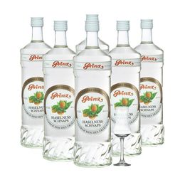 Fein-Brennerei Prinz 6 x Prinz Haselnuss-Schnaps + gratis Schnapskelch (40 % vol. 6 Liter)