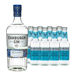 Ian Macleod Distillers Edinburgh Gin & 8 x Fever-Tree Mediterranean Tonic Water (43 % Vol. 2,3 Liter)