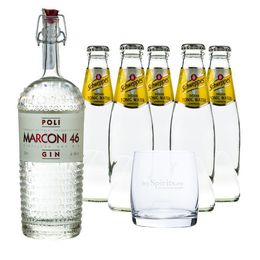 Poli Distillerie Poli Marconi 46 Gin & Schweppes Indian Tonic Set (46 % vol. 1,7 Liter)