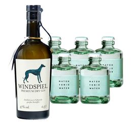 windspiel manufaktur Windspiel Gin & 5 x Match Mediterranean Tonic Set (47 % vol 1,5 Liter)