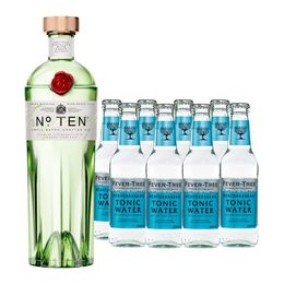 Tanqueray No. Ten Gin & 8 x Fever-Tree Mediterranean Tonic Water (47,3 % Vol. 2,3 Liter)