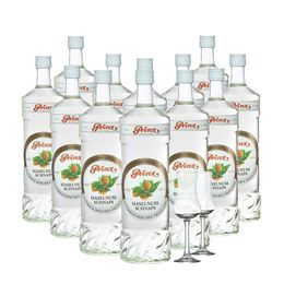 Fein-Brennerei Prinz 12 x Prinz Haselnuss-Schnaps + 2 gratis Schnapskelche (40 % Vol. 12 Liter)