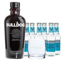 Bulldog Gin & Fever-Tree Tonic Set + Glas (40 % vol. 1,7 Liter)