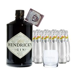Hendrick&rsquo;s Gin & 9 x Schweppes Dry Tonic Water & Glas (44 % Vol. 2,5 Liter)
