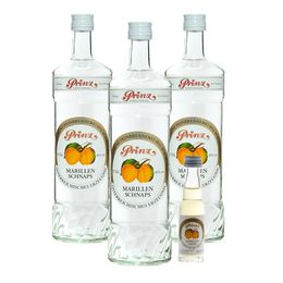 Fein-Brennerei Prinz 3 x Prinz Marillen-Schnaps + gratis Miniatur (40 % vol. 3 Liter)